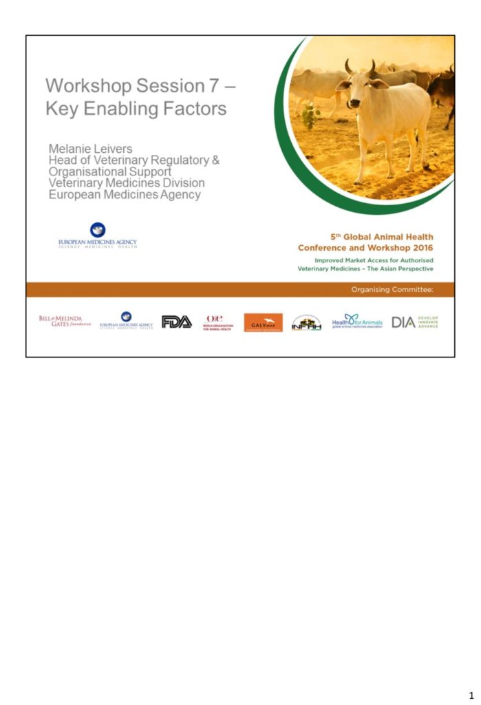 Session 7 – Key enabling factors - HealthforAnimals