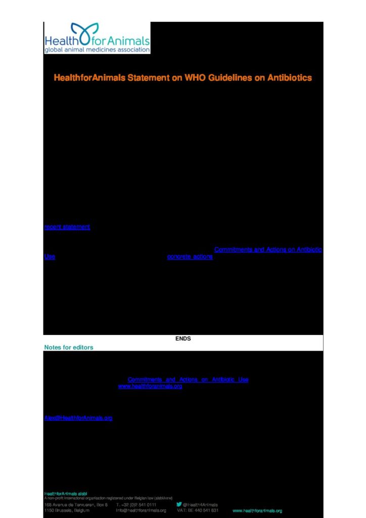 WHO Guidelines Statement FINAL - HealthforAnimals
