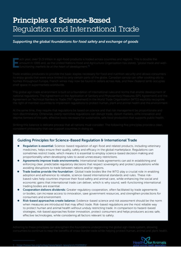 Principles of Science-Based Regulation and Trade - HealthforAnimals